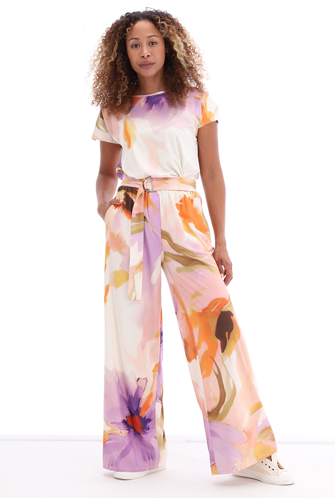 K-design - K-design - Jumpsuit met print en stoffen riem (A323P954 ...