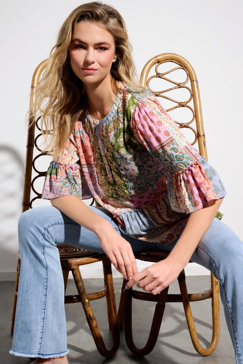 K-design - Topje boho en volant (Y702) | What Els!